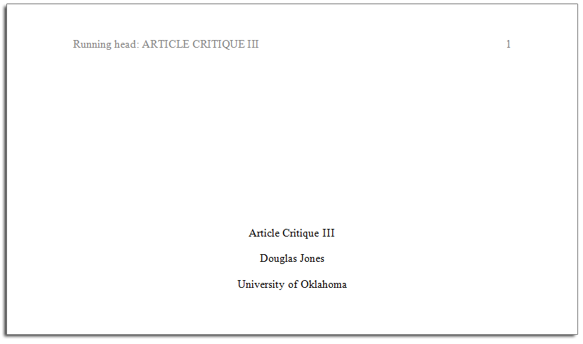 Purdue Owl Title Page Apa Format Apa Owl Format Paper Sample Purdue 
